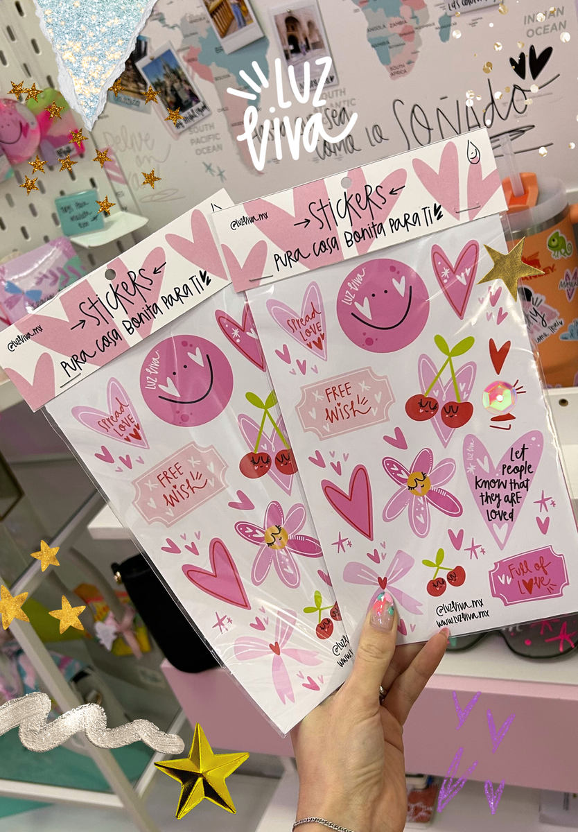 Planilla Stickers Love – Luz Viva